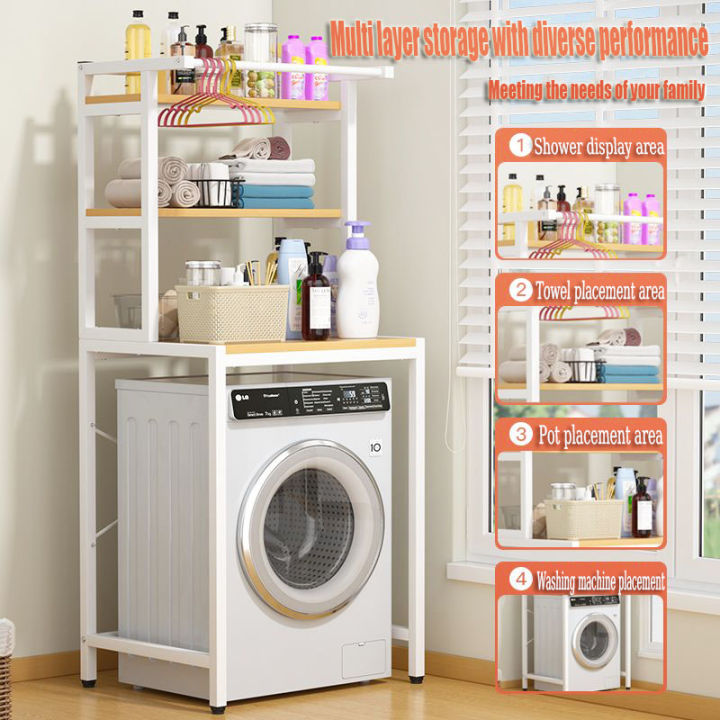 [Ready Stock] MDF wooden board Bathroom three-tier storage rack washing ...