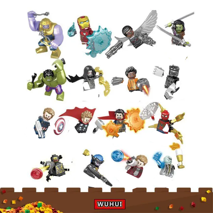 WUHUI 16pcs Marvel Superhero Minifigures Toy Building Kit Building ...