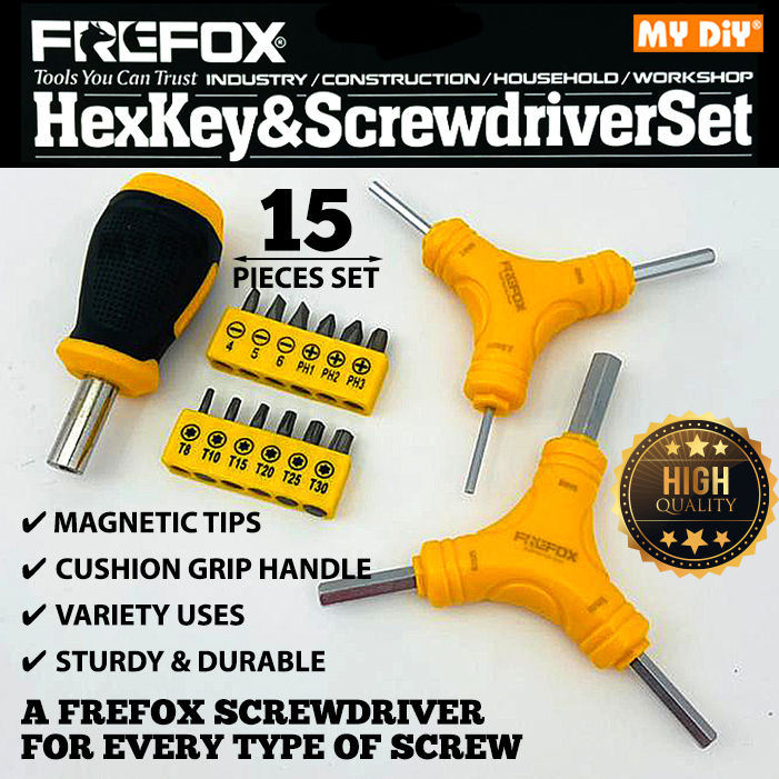 MYDIYHOMEDEPOT- FIREFOX 3 WAY HEX KEY ALLEN KEY SIZE 2.5MM - 8MM AND ...