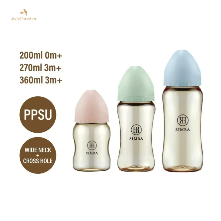 [Simba] PPSU Wide Neck Anti-Colic Feeding Bottle - 小獅王辛巴 蘊蜜鉑金PPSU寬口防脹氣奶瓶 - 200ml/270ml/360ml ...