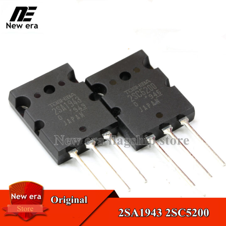 10Pcs 5Pairs Original 2SA1943 2SC5200 TO-3P (5Pcs A1943 + 5Pcs C5200) 15A/230V/150W NPN PNP ...