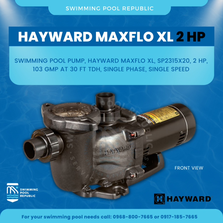 SWIMMING POOL PUMP, HAYWARD MAXFLO XL, SP2315X20, 2 HP, 103 GPM AT 30 ...