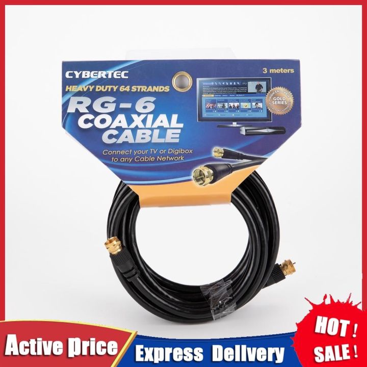 CYBERTEC RG6 cable - 3meters 6meters 12meters For Television and TV ...