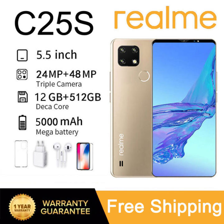 Original Realme C25 16GB+512GB 6.7Inch CellPhone Android 5G 6000mAh ...