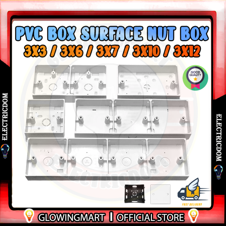 PVC Box Surface Nut Box | Electrical Box | Conceal Base | Wall Switch ...