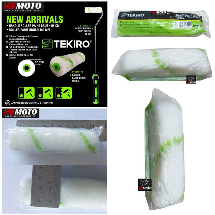 Bulu Kuas Roll Refill 4" Tekiro/Roller Paint Brush/Isi ulang rolan cat ...