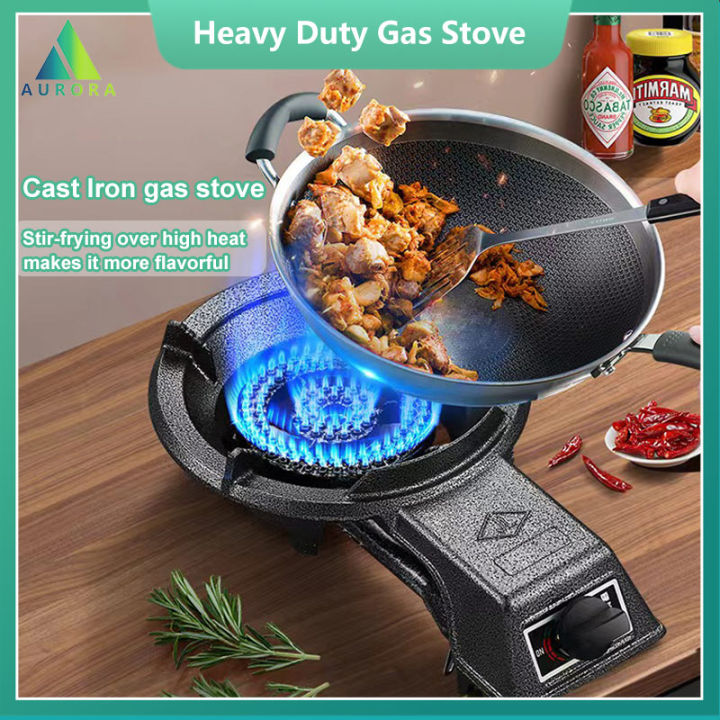 Heavy Duty Burner Gas Stove Single Burner Thicken Cast Iron Automatic ...