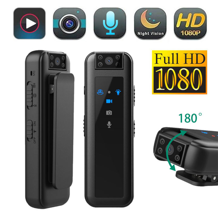 Wearable Mini Body Camera Support 256GB Memory Card HD 1080P Portable ...