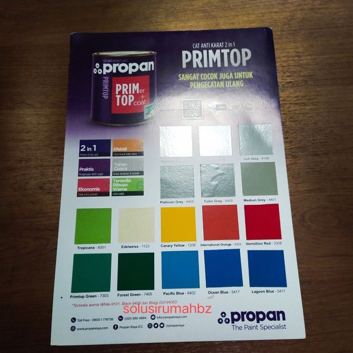 katalog cat propan anti karat primtop 2in1 kartu warna catalog 2 in 1 | Lazada Indonesia