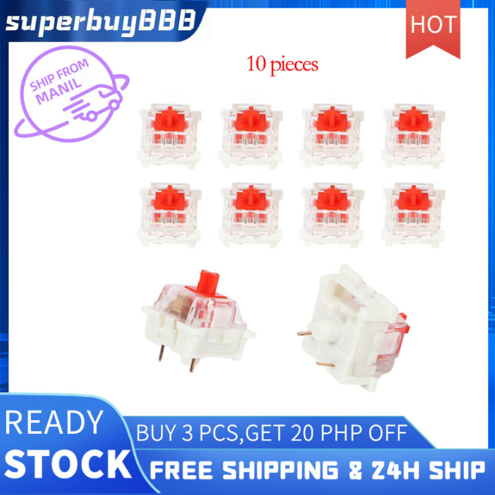 10Pcs Plastic For Cherry Red 3 Pin MX RGB Mechanical Switch Keyboard ...