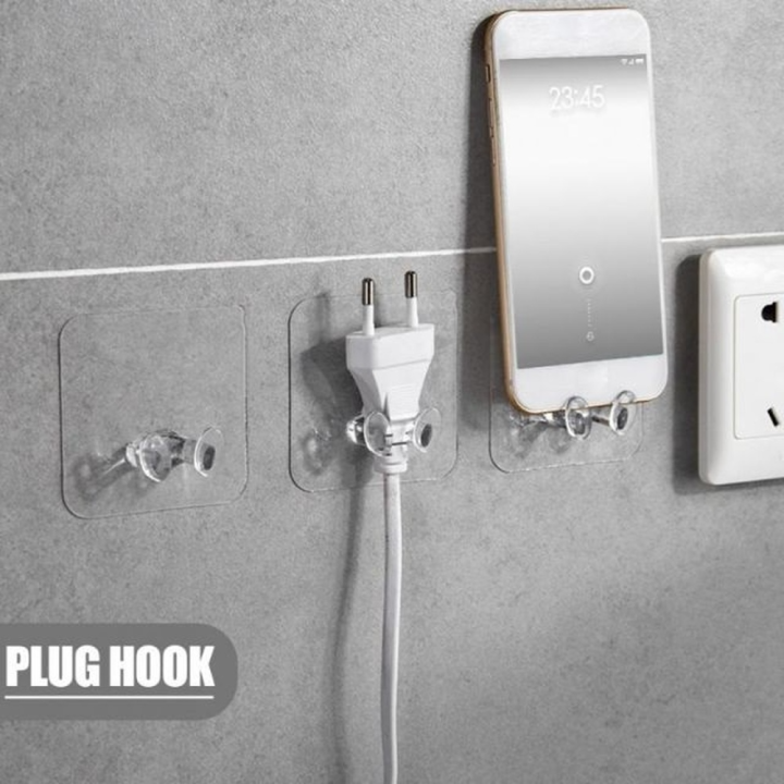Cocoshop# Kitchen Bathroom Power Plug Adhesive Hook Traceless Strong ...