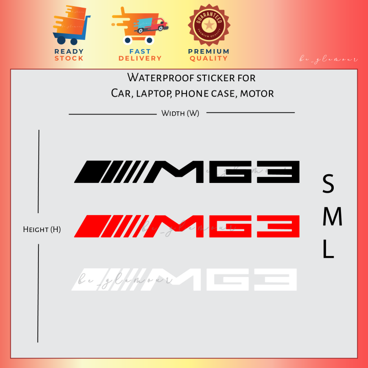 MG3 car sticker perodua myvi racing kereta waterproof myvi axia saga ...