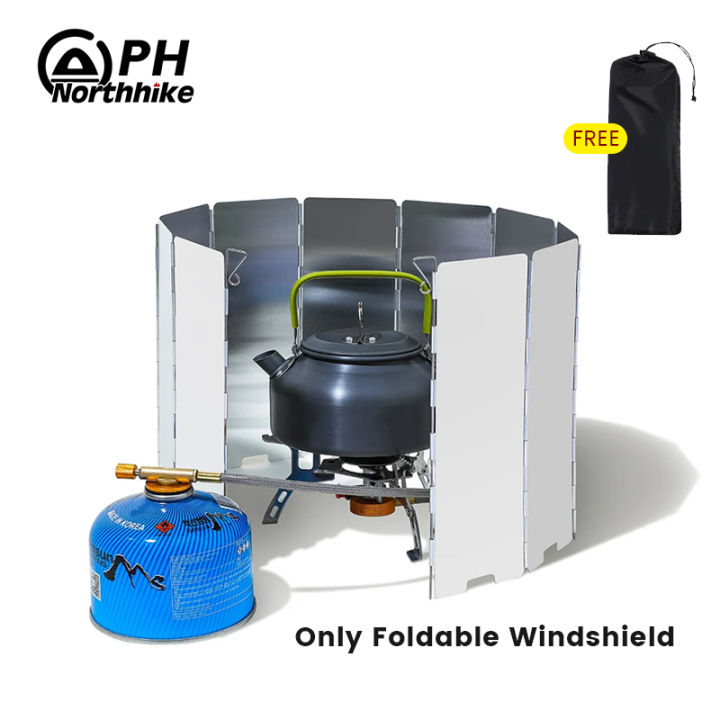 【Fast shipping】10 Plates Foldable Gas Stove Windshield Camping Cooking ...