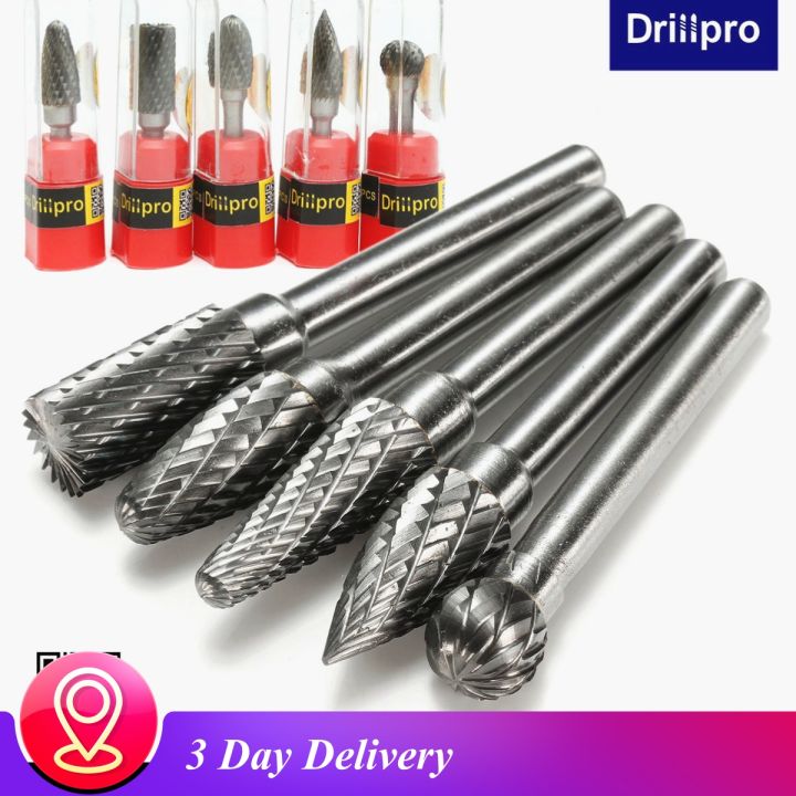 【3 Day Delivery】5Pcs Tungsten Carbide Burr 1/4 6mm Rotary Cutter files ...