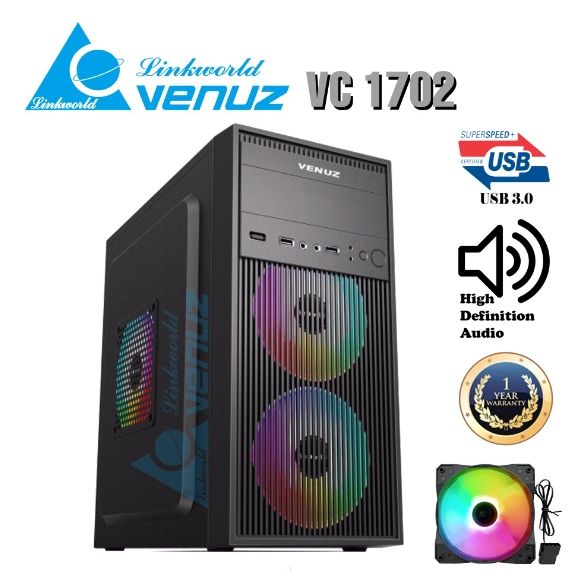 VENUZ ATX Computer Case VC1616 ไฟ RGB สวยๆ ประกัน 1ปี | Lazada.co.th