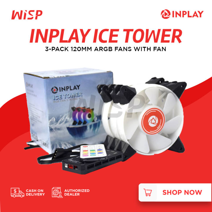INPLAY ICE TOWER RGB FAN 3 IN ONE KIT | 3PCS 12CM Cooling fan | RGB ...