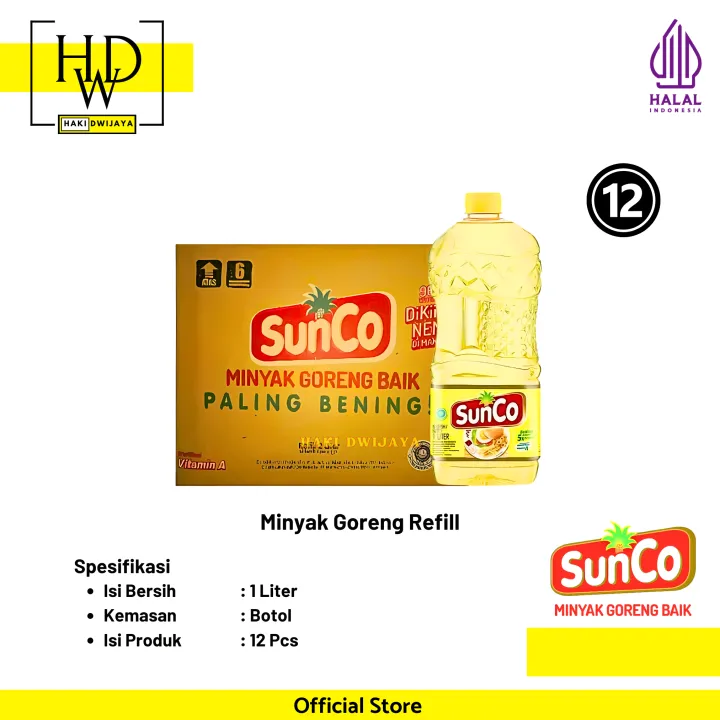 Sunco Minyak Goreng Refill 1 Liter x 12 Botol | Lazada Indonesia