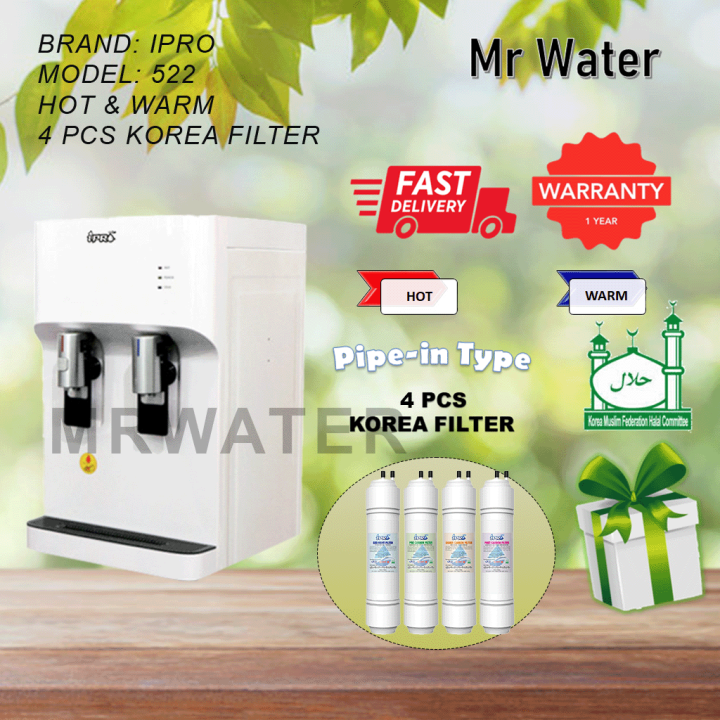 iPRO Model : FT522 Water Dispenser Hot & Warm With 4 Pcs Halal Filter ...