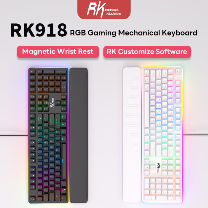 RK ROYAL KLUDGE RK918 Wired Mechanical Keyboard 108 Keys 100% RGB ...