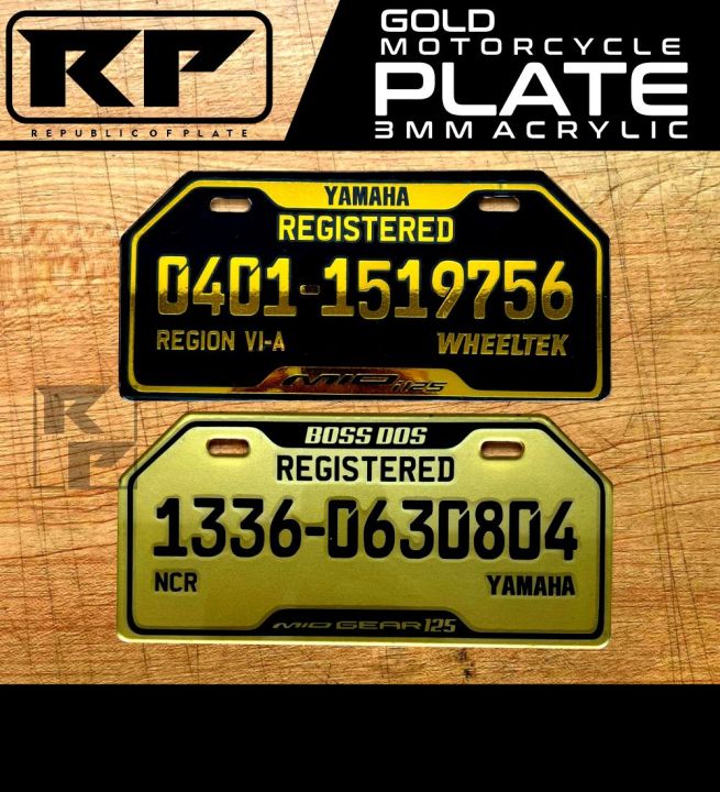 Chrome Gold and Matte Gold Motorcycle Plate 3mm Acrylic | Lazada PH