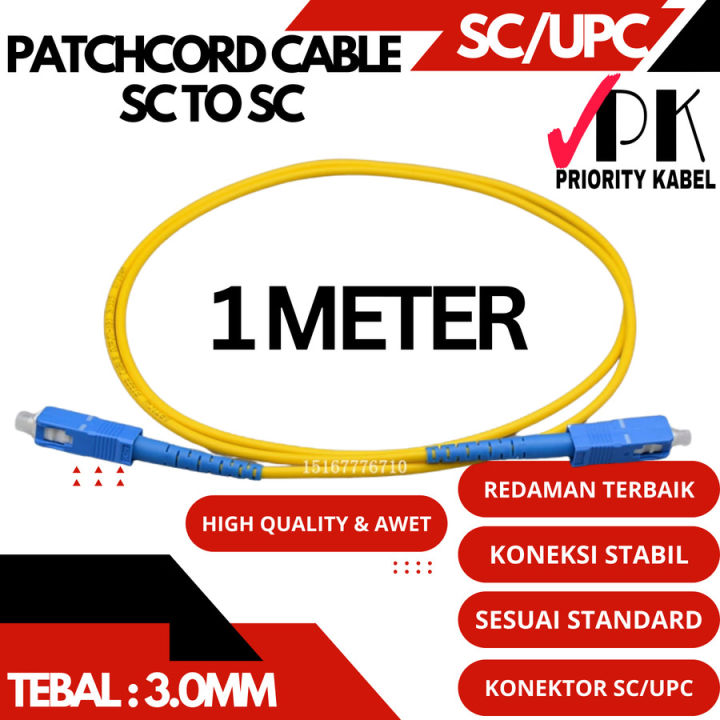 Patchcord SC UPC 1 METER FO 3mm Patch Cord SC-SC 1 Meter (1M) Kabel Fiber Optic Single Mode ...