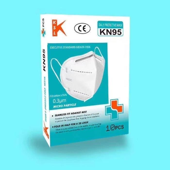 Masker KN95 KSL Top brand Top Quality (HARGA 1 BOX ISI 10pcs) Sekali ...