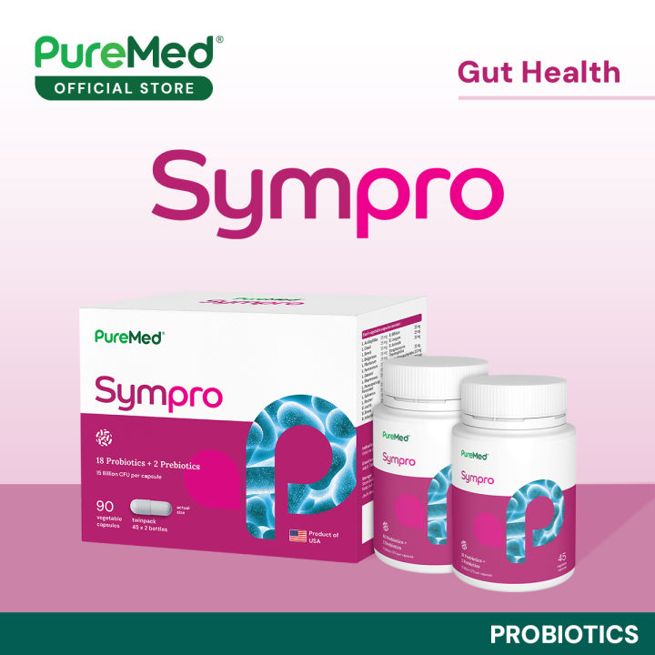 [Official Store] PureMed Sympro Prebiotics and Probiotics (45's/45's x2 ...
