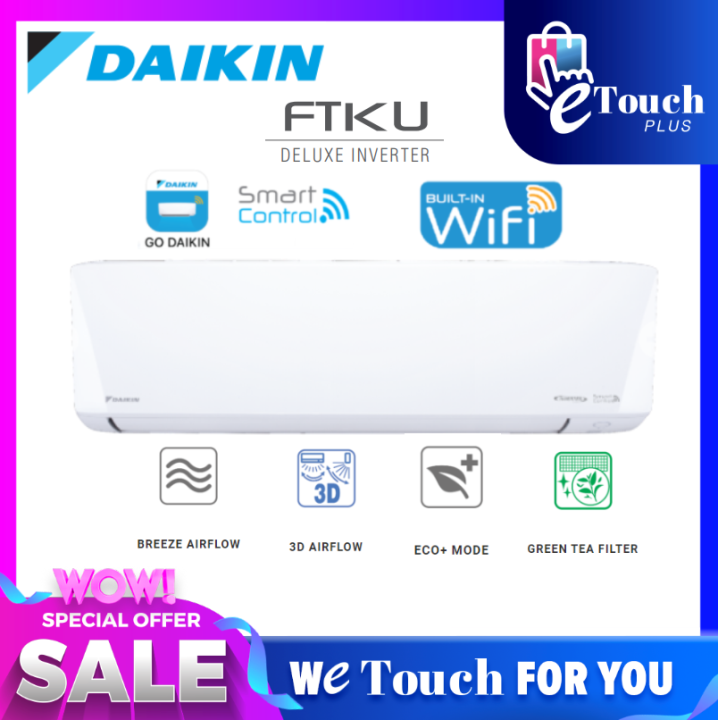 Daikin R32 Deluxe Inverter Smart Control Wifi Air Conditioner Ftku