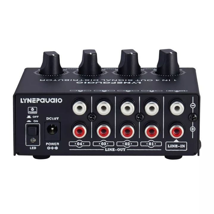 Active L/R Stereo audio splitter 1 in 4 out Audio si`gnal Amplifier 1X4 ...