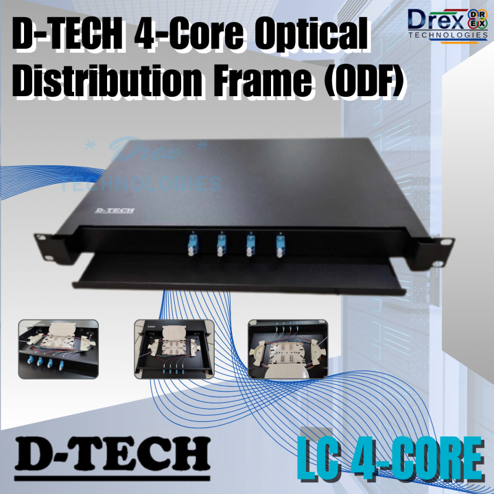 D-TECH LC ODF-4 Optical Distribution Frame 4 Core With 8pcs LC/UPC ...