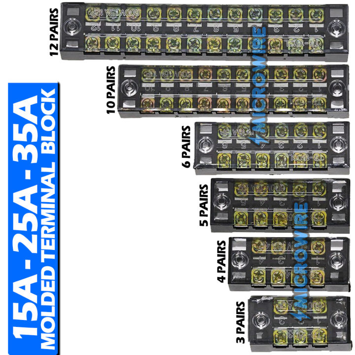 Molded Terminal Block 15A/25A/35A/45A/60A Electrical Heavy Duty | Lazada PH