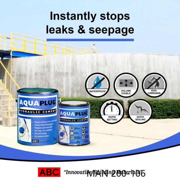 spots ABC Aqua Plug Hydraulic Cement 1.25kg | Lazada PH
