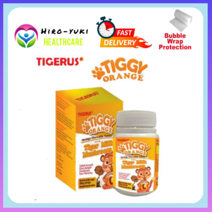 Tigerus Tiggy Orange 500mg Chewable Tablets 80's (Cendawan Susu Harimau ...