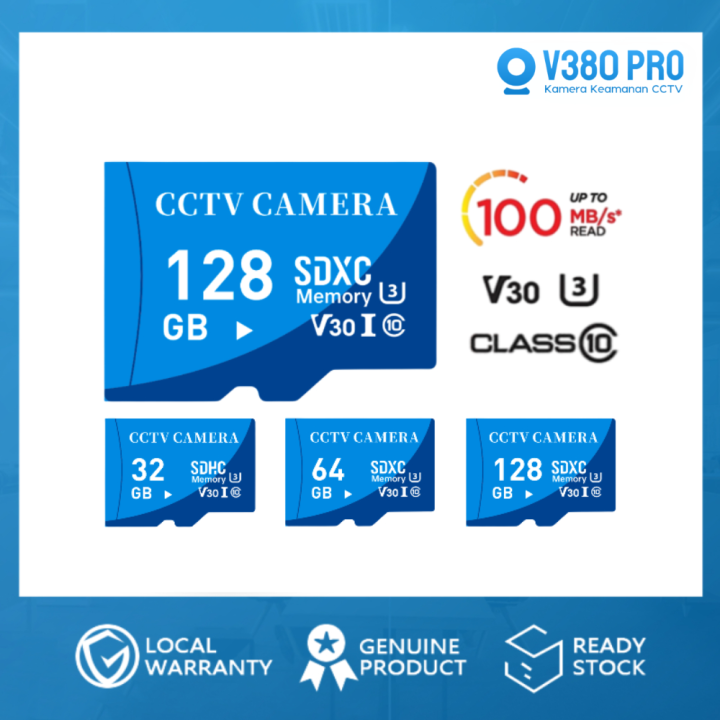 V380 PRO Micro SD 32GB 64GB 128GB Kartu Memori U3 Class 10 V30 100MB/s ...
