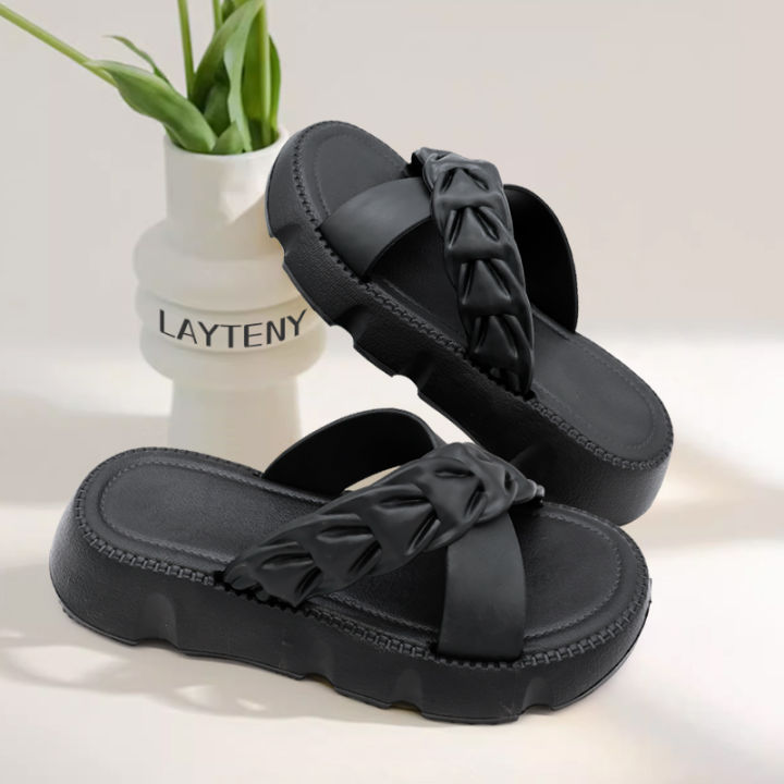LAYTENY Sandal Platform Wanita Kekinian Korea Sandal Fuji Wanita Sepatu ...