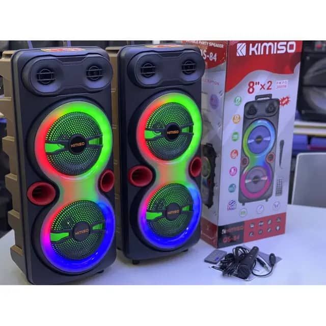 KIMISO QS-84 8INCH DOUBLE REACHARGEBALE SPEAKER WITH MICROOHONE | Lazada