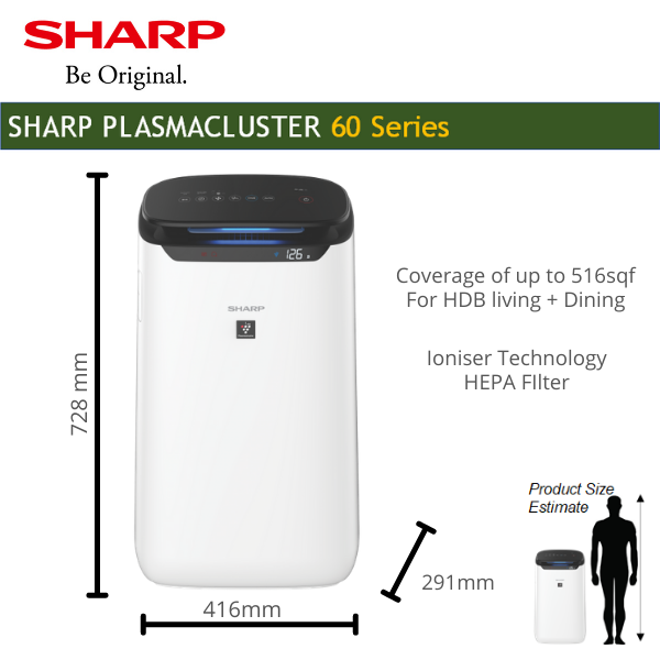 SHARP Air Purifier Ioniser Japanese Technology with HEPA Filter ...