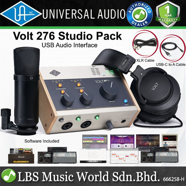 Universal Audio Volt 276 Studio Pack USB C Audio Interface With Condenser Microphone and ...