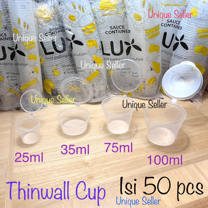 [Isi50] Thinwall Cup LUX 25ml 35ml 75ml 100ml / Thinwall Sauce Cup 25 35 75 100 ml / Tempat Saos ...