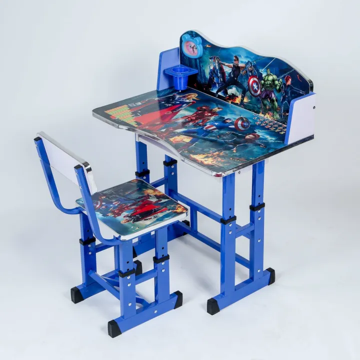 Study Wooden Table with Chair Cartoon Character Kids Study Table and ...