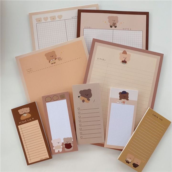 Korean Cute Bear Memo Pad Planner Deco Note Pad 学习纸 | Lazada
