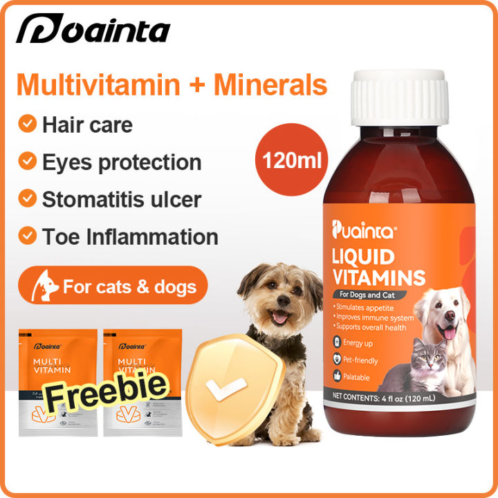 PUAINTA Pet Multivitamins Supplement for Cats and Dogs Vitamins Oral ...