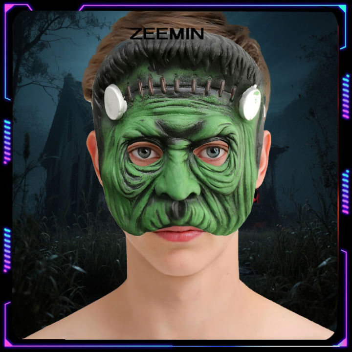 Halloween Horror Half Face Frankenstein Latex Mask COSPLAY Dress Up ...