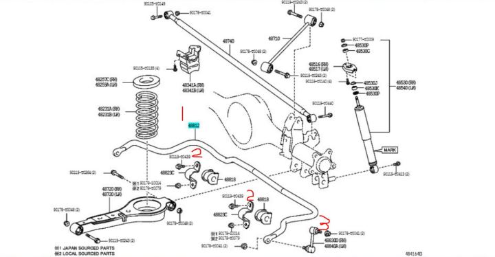 (ของแท้ราคาต่อ 1 ชิ้น) 48818-0K010 กันโคลง ประกับ ลูกหมากกันโคลง ...