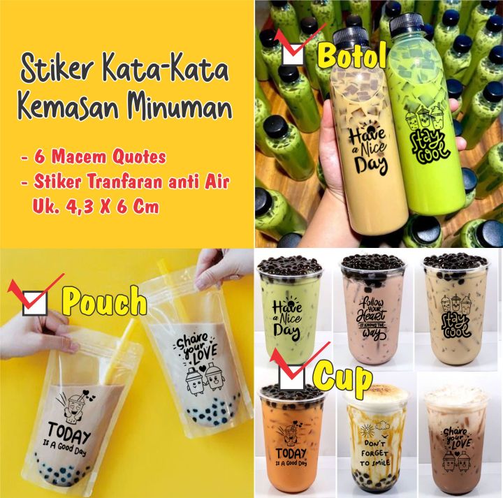 Stiker Quotes Minuman Kekinian | Lazada Indonesia