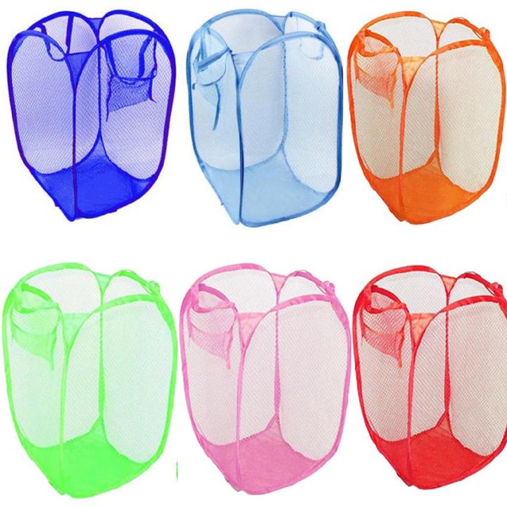 LST （Random Color）Foldable Pop Up Washing Laundry Basket Bag Hamper ...