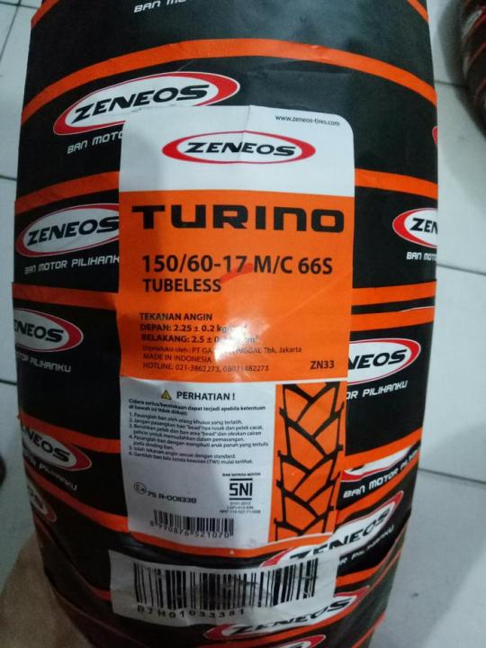 Ban Zeneos 150/60-17 Turino ZN33 Tubeless | Lazada Indonesia
