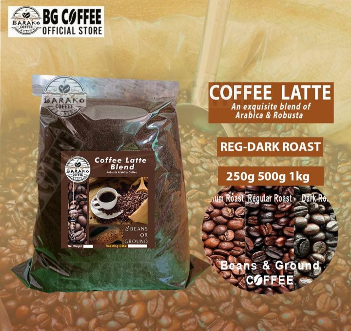 500g [BG] CAFFE LATTE BLEND: Arabica+Robusta =Perfect Aroma and Crema BEANS & GROUND COFFEE ...