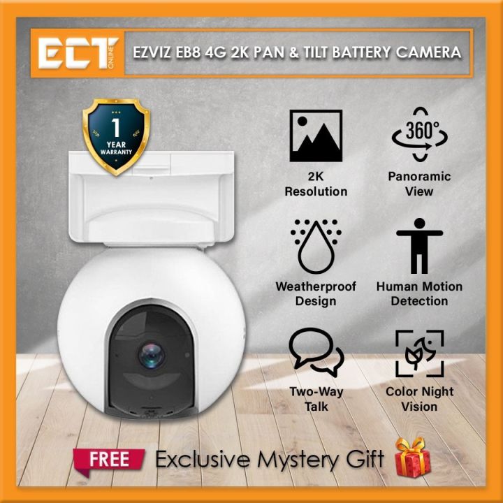Ezviz EB8 4G 2K Pan & Tilt Battery Camera with Smart Human Motion ...