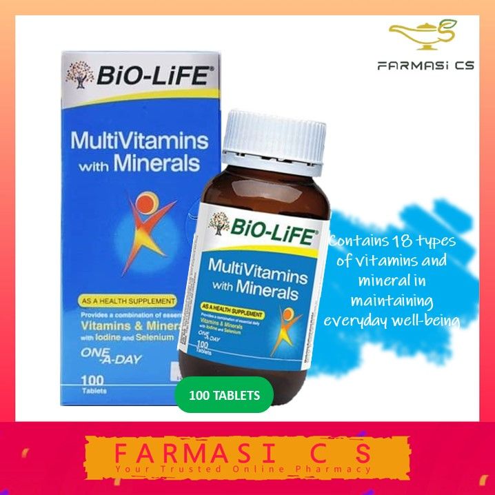 Bio-Life Multivitamins with Minerals 100 Tablets EXP:05/2025 [ Bio Life ...